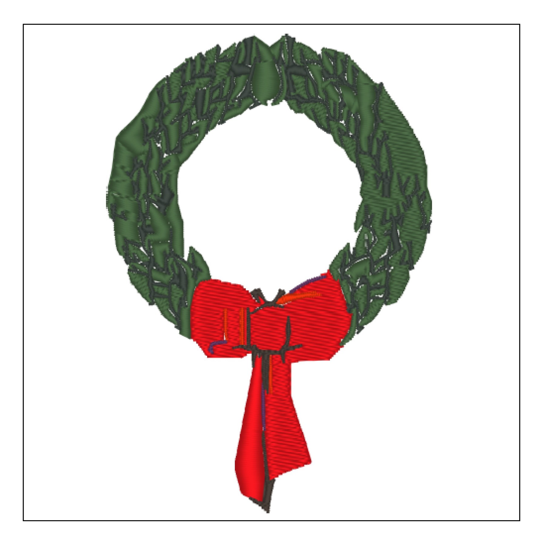 Christmas Wreath Machine Embroidery Design File - SubEarthan Cottage