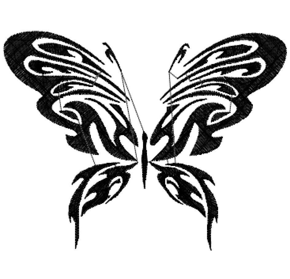 Butterfly Single Color Embroidery Design File - SubEarthan Cottage