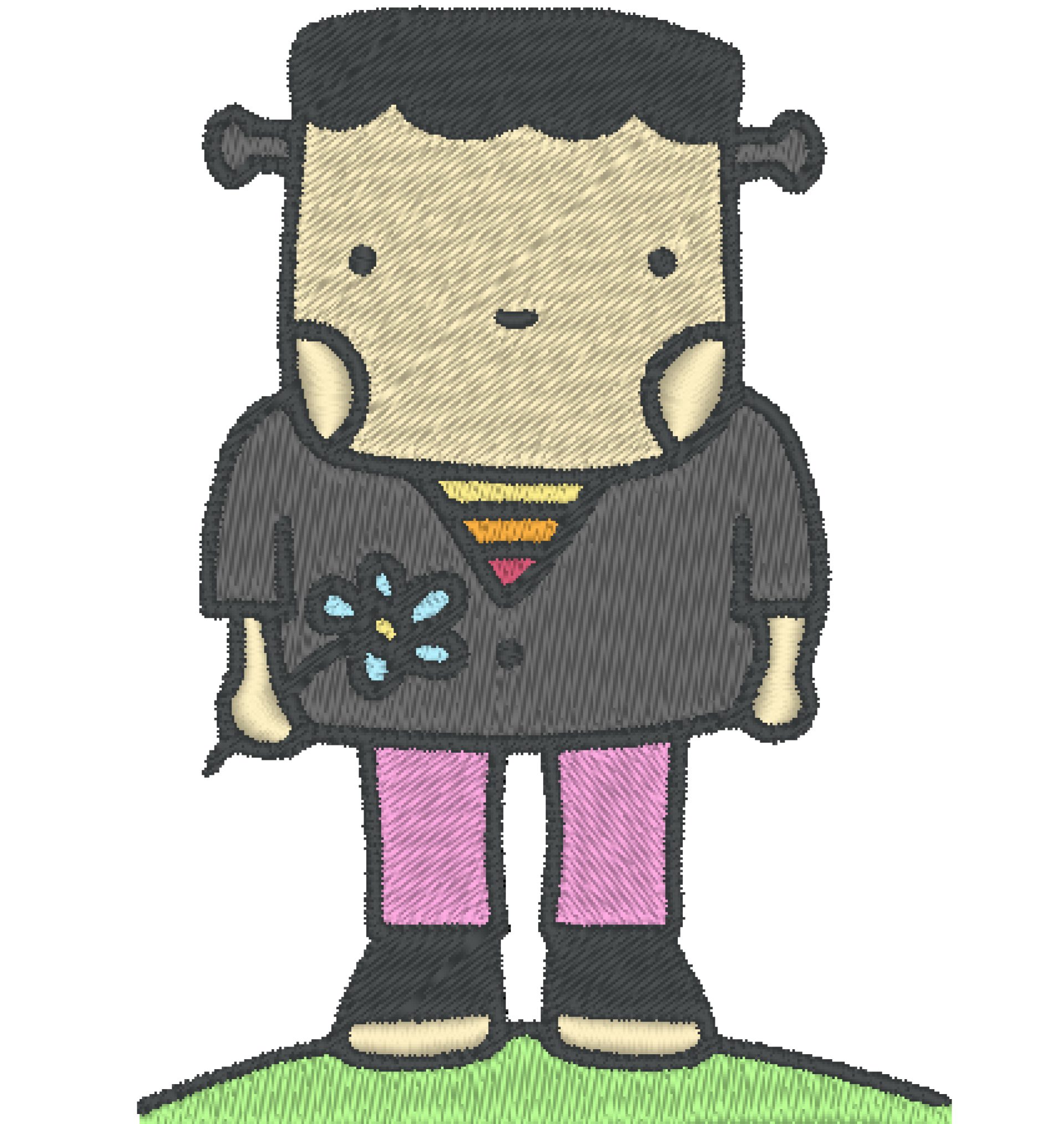 Friendly Frankenstein’s Monster Machine Embroidery Design File