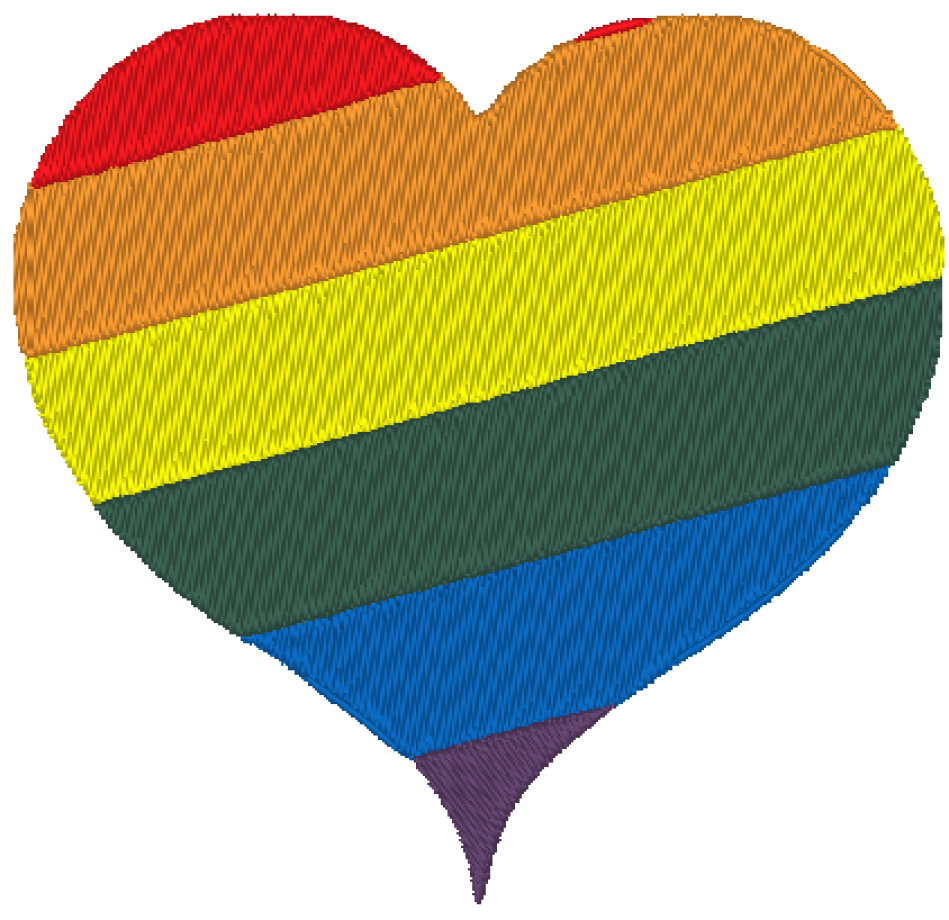 Rainbow Heart Embroidery Machine Design File with Bonus Patch ...